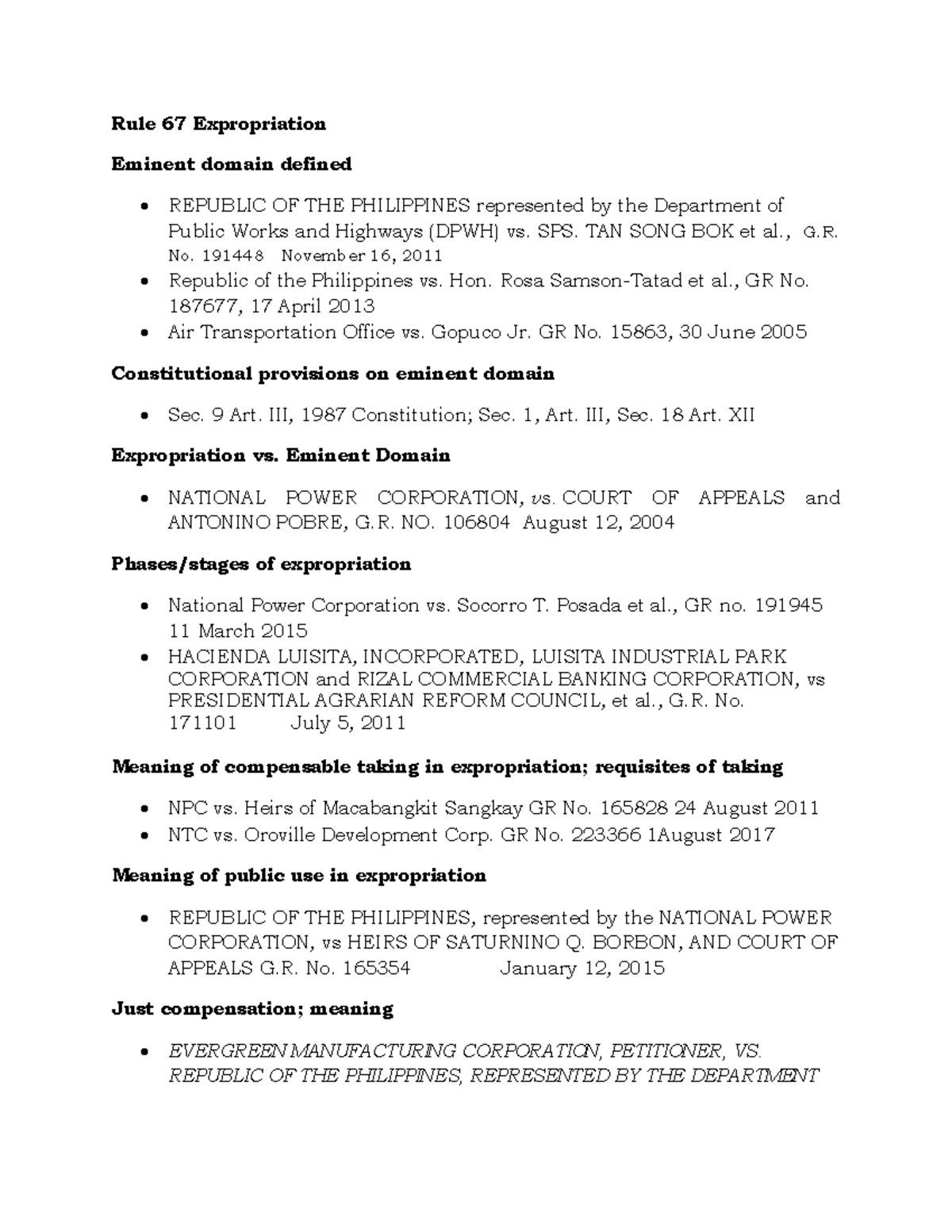 Rule 67: Comprehensive Overview of Expropriation in the Philippines ...
