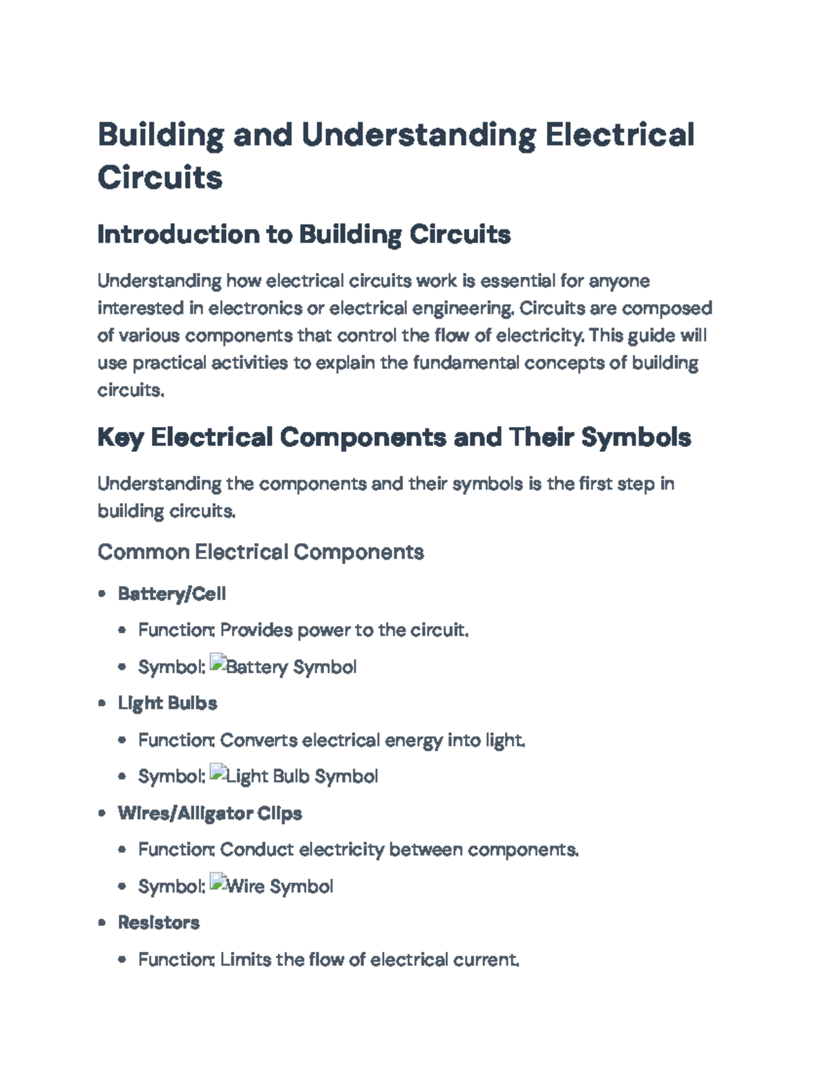 Understanding and Building Electrical Circuits: Practical Guide and ...