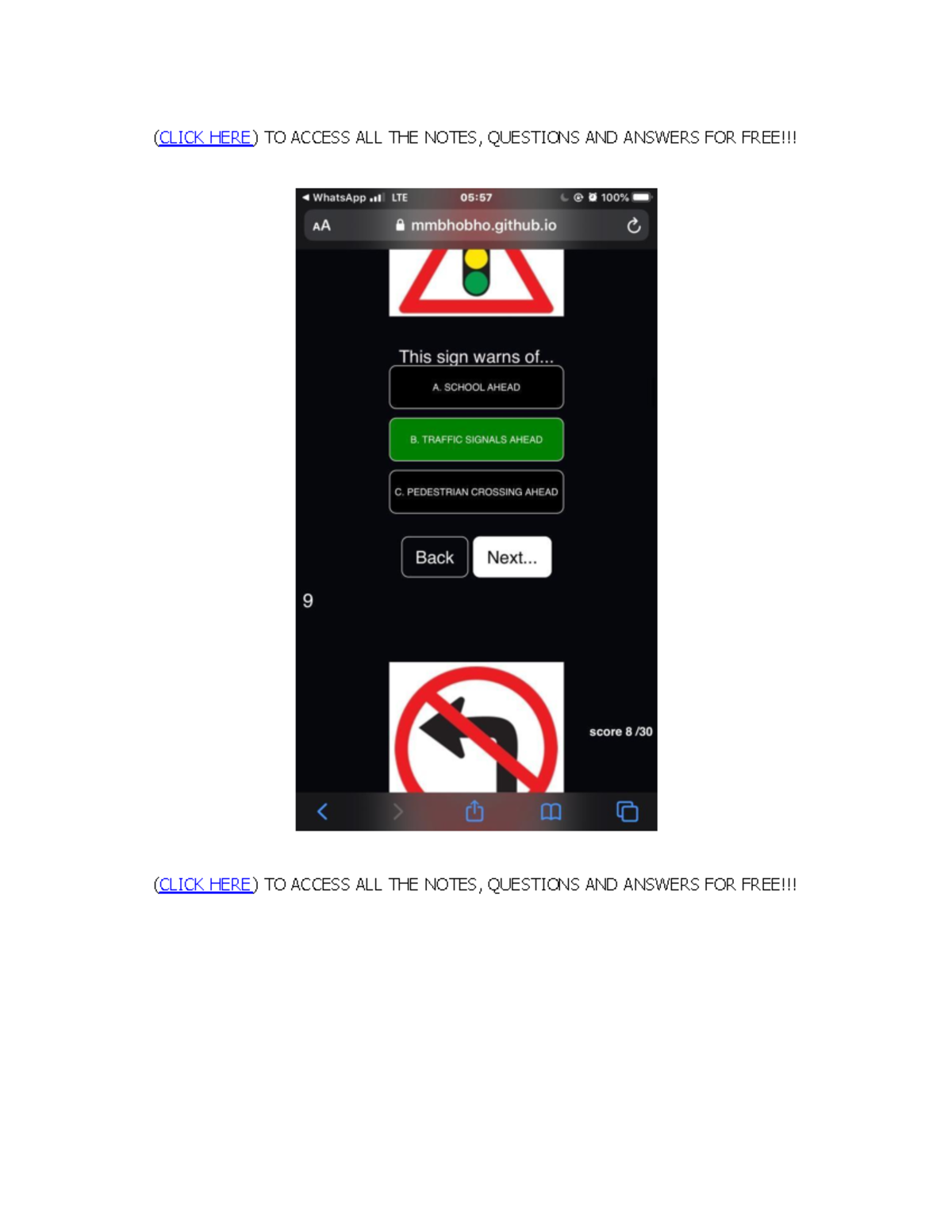 K53-SA Learner's Test A - (CLICK HERE) TO ACCESS ALL THE NOTES ...