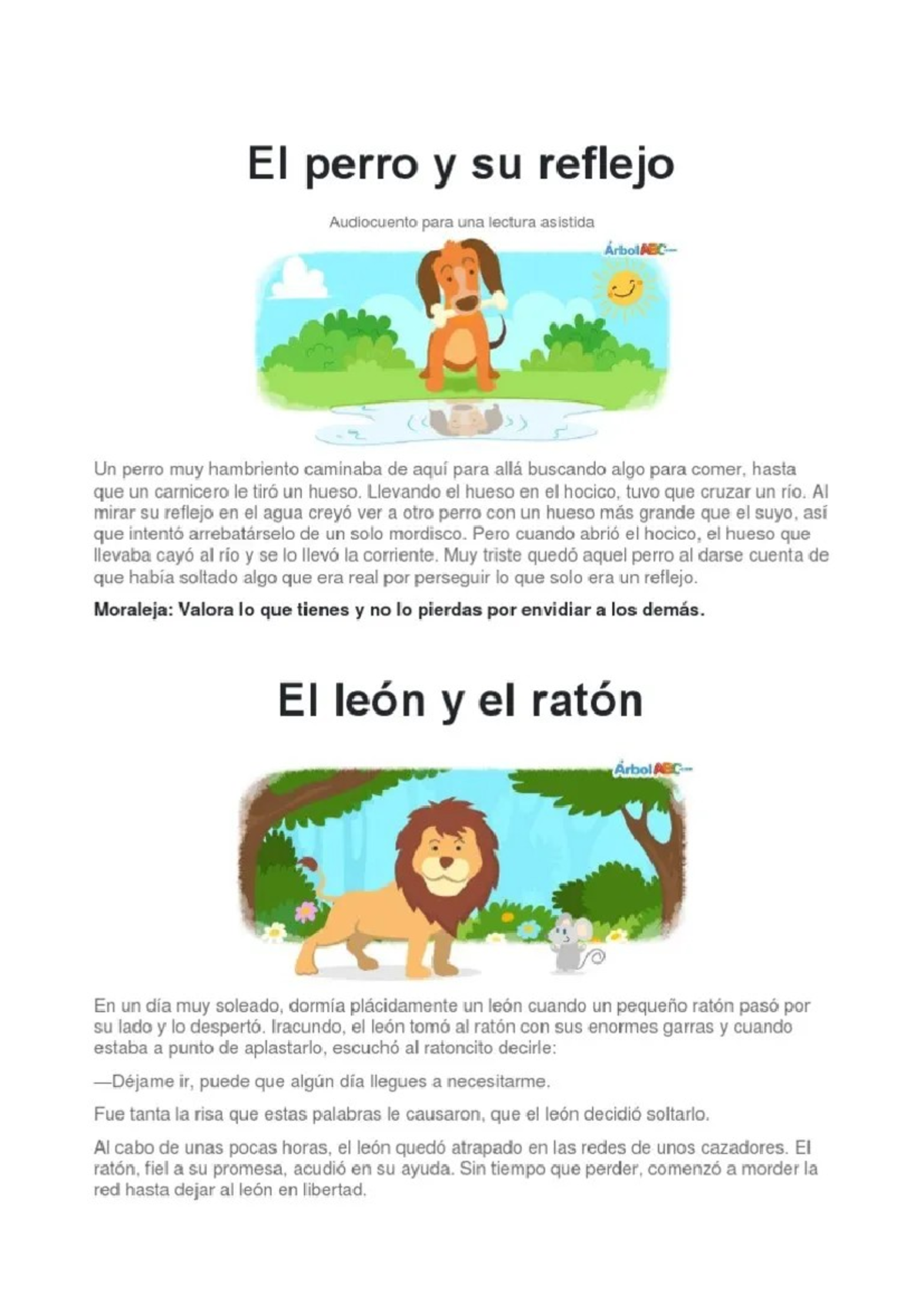 El perro y su reflejo: Audiocuento y Moraleja para Repaso - Studocu