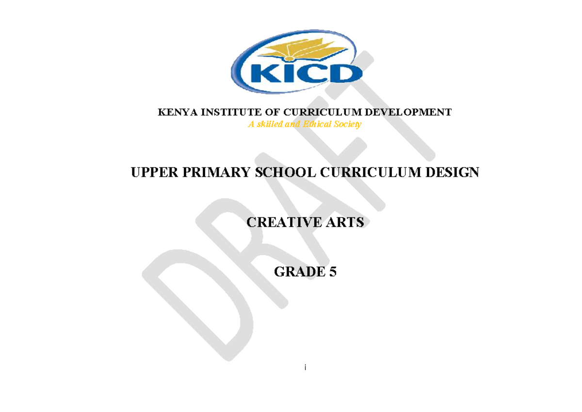 Grade 5 Creative Arts Curriculum Design: Upper Primary School - Studocu