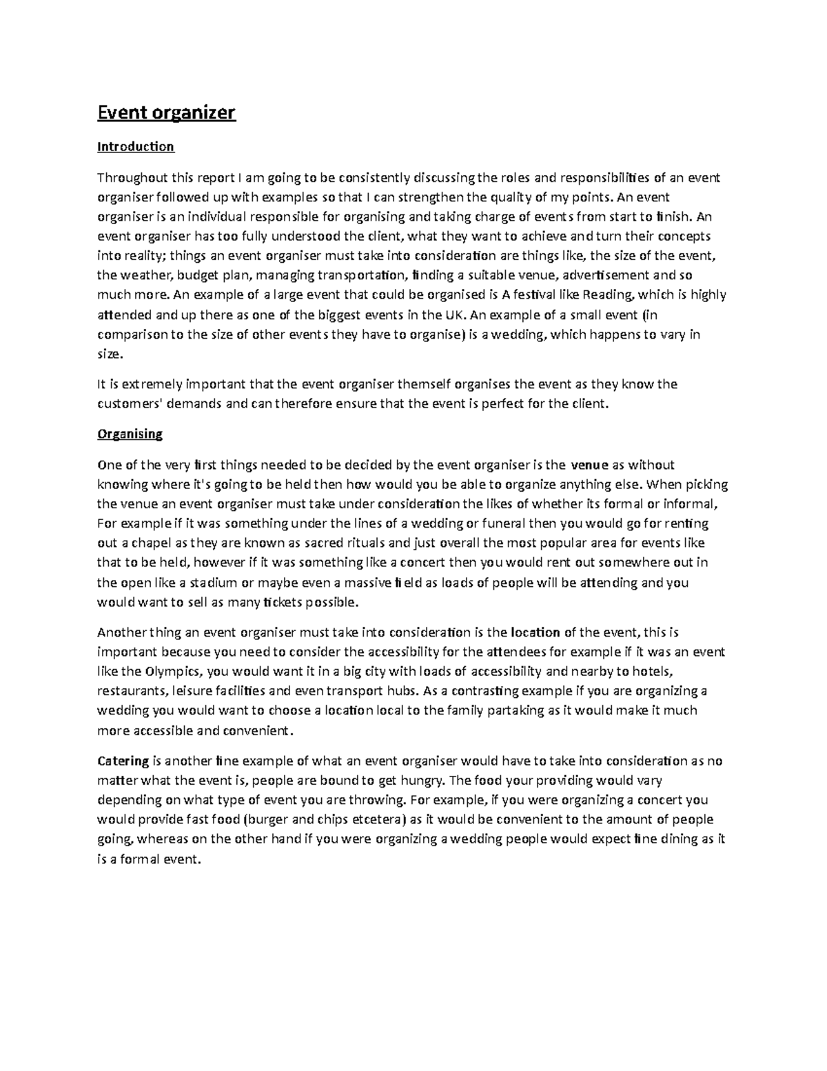 Event Management Assignment 1: Comprehensive Guide to Organizing Events ...