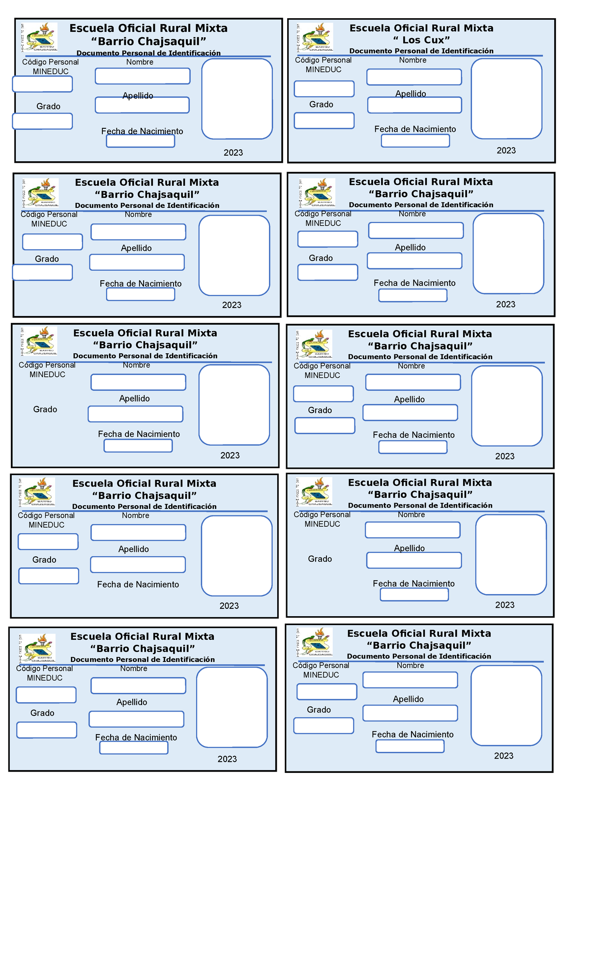 DPI DE Estudiantes - FORMATO DE DPI PARA EL GOBIERNO ESCOLAR - Escuela ...