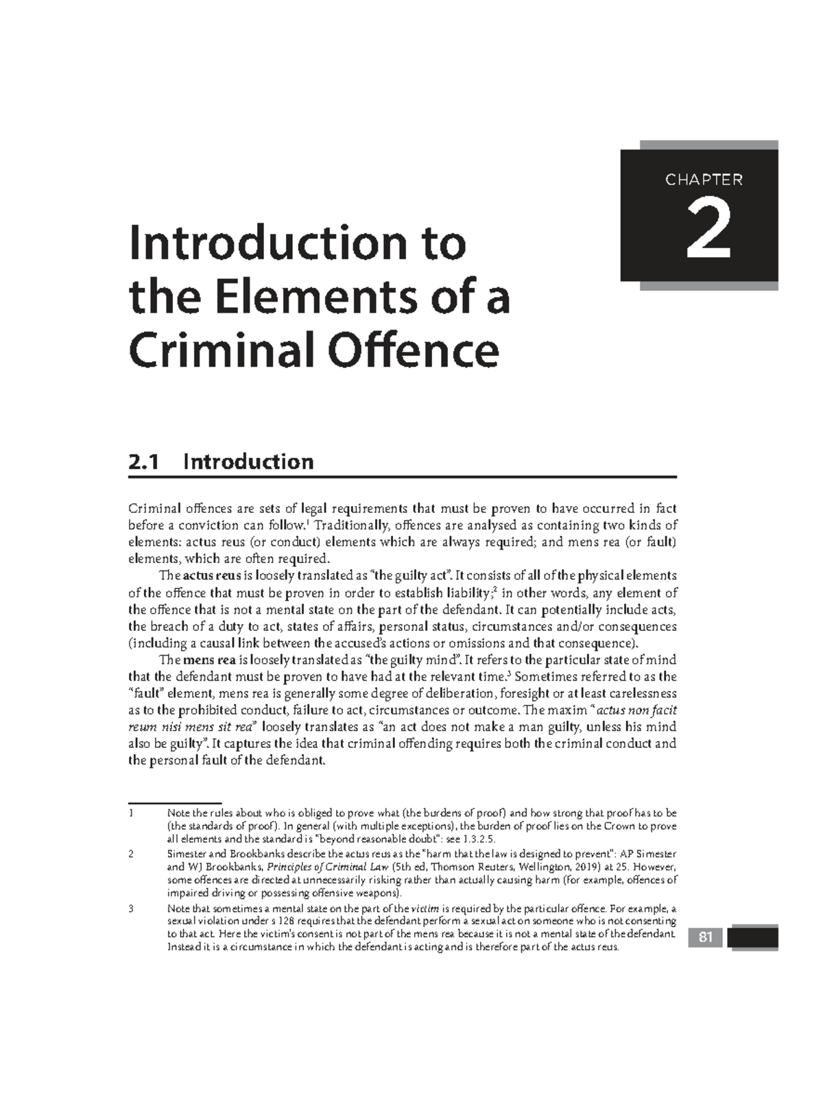 CRIMINAL LAW 101: CHAPTER 2 - Elements of a Criminal Offence - Studocu