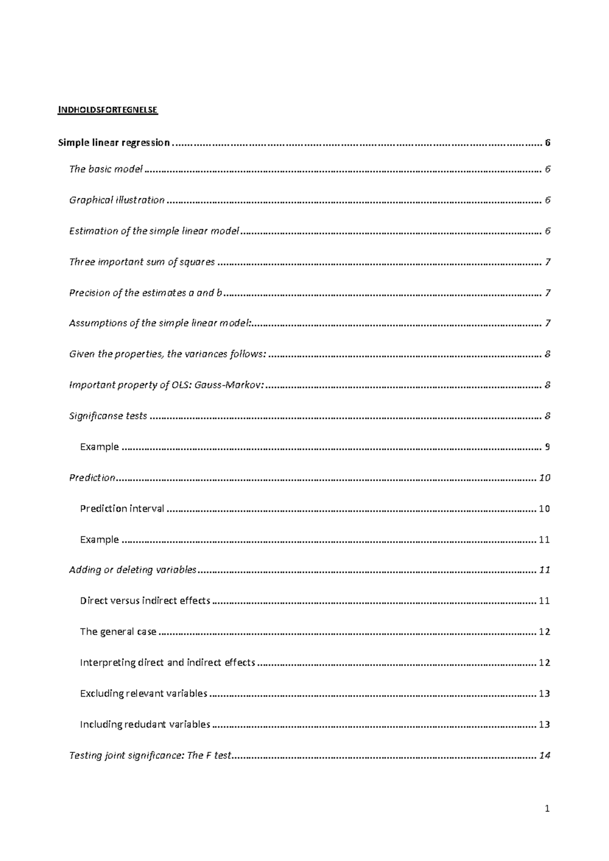 ØKON 101: Simple Linear Regression Notes and Key Concepts - Studocu