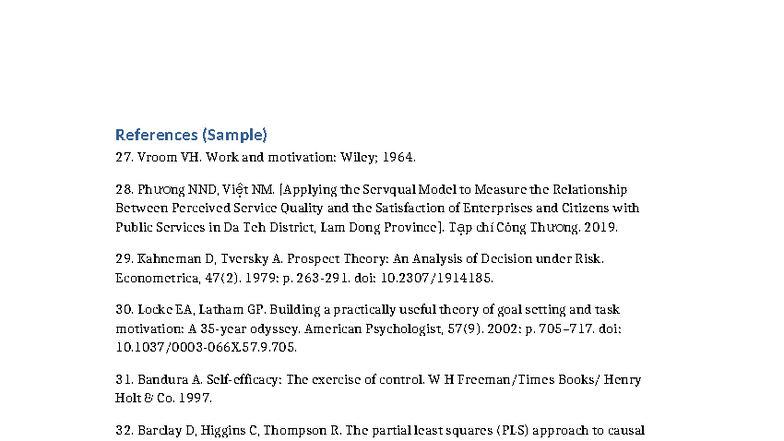Sample References for Research and Motivation Studies - Studocu