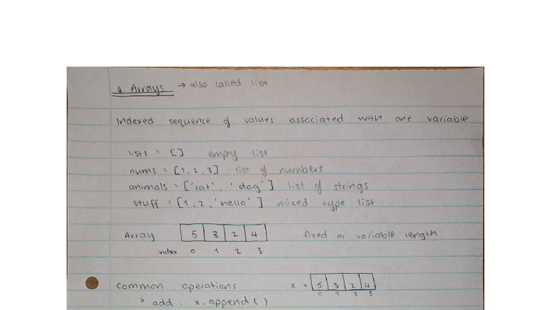 Arrays and Basic List Manipulation (CS101) - Studocu