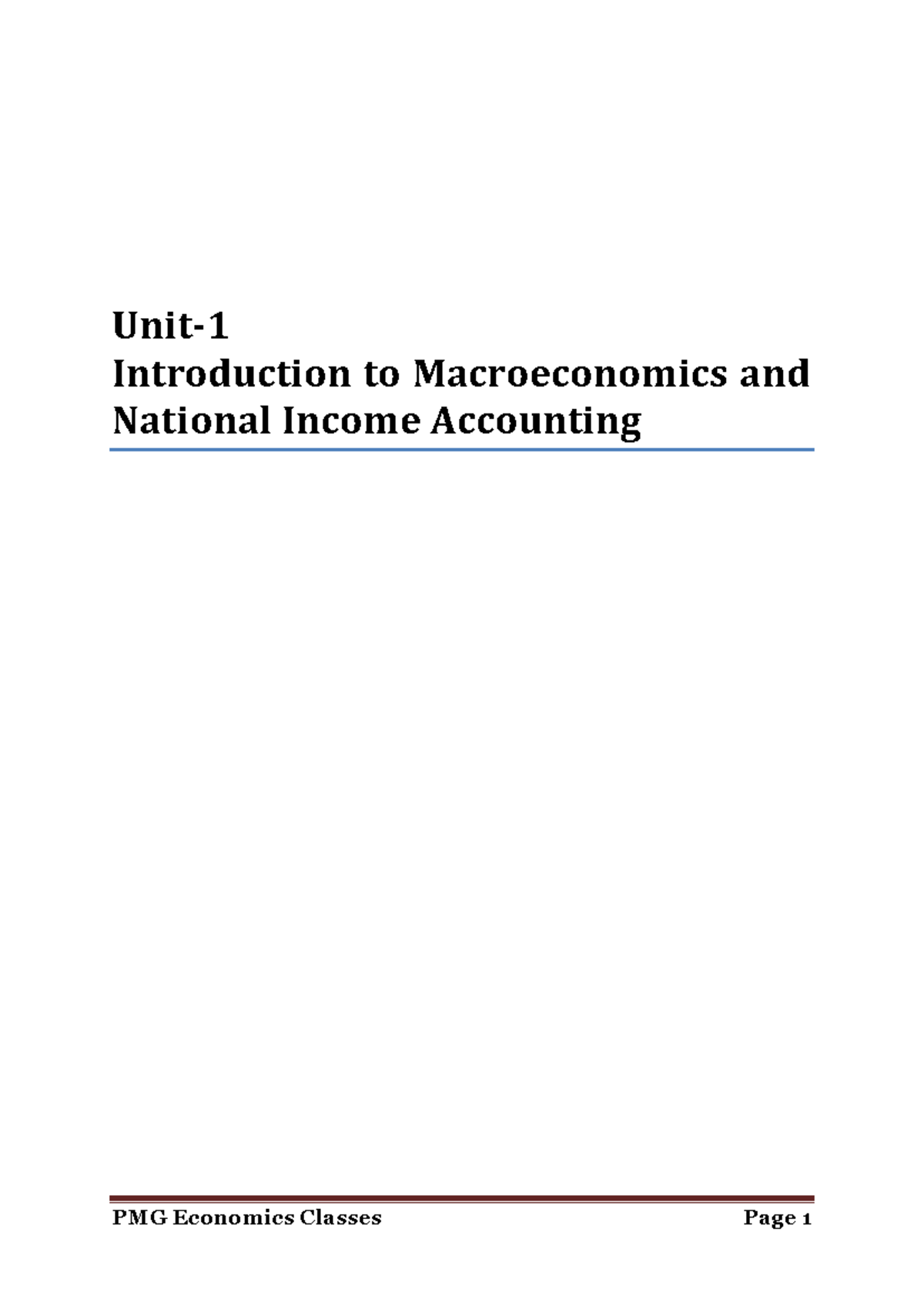 Unit-1 PMG - Macroeconomics Notes & Q&A for Economics Hons Students ...