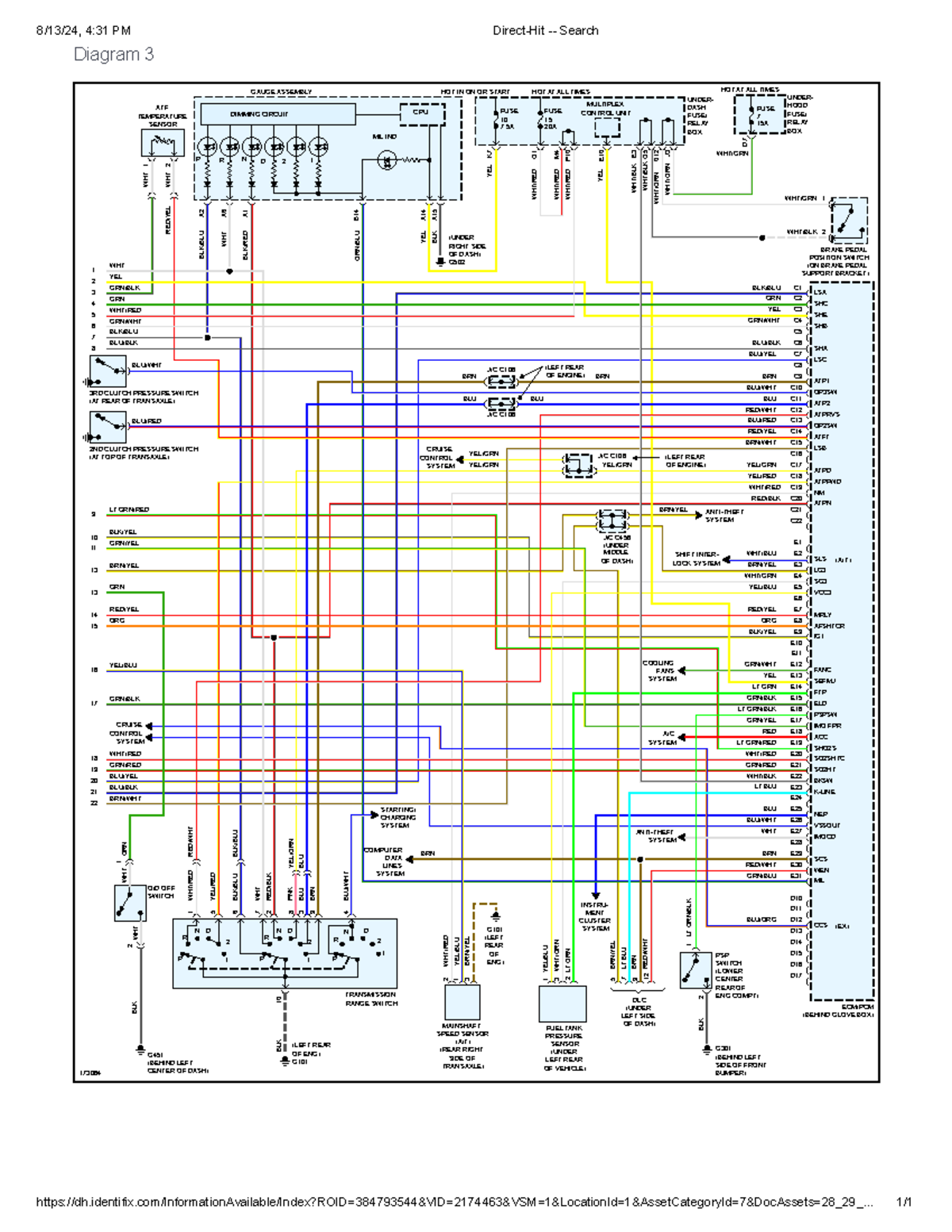 Element EX3 - Diagrama de Conexiones del Sensor de Temperatura ATF ...