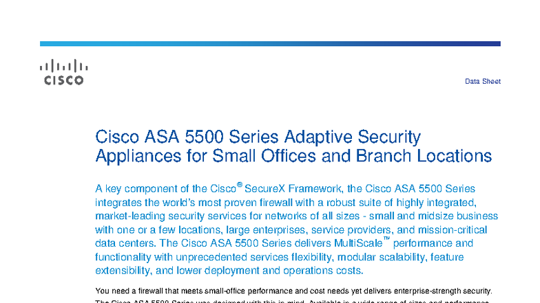 Cisco ASA 5500 Series Overview for Small Office & Branch Locations ...