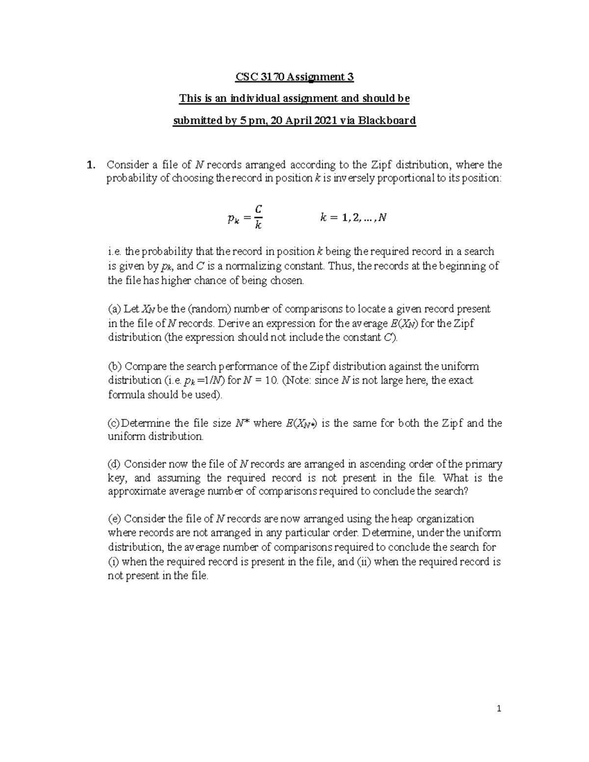 A3 Solution - easy - CSC 3170 Assignment 3 This is an individual assignment and should be ...