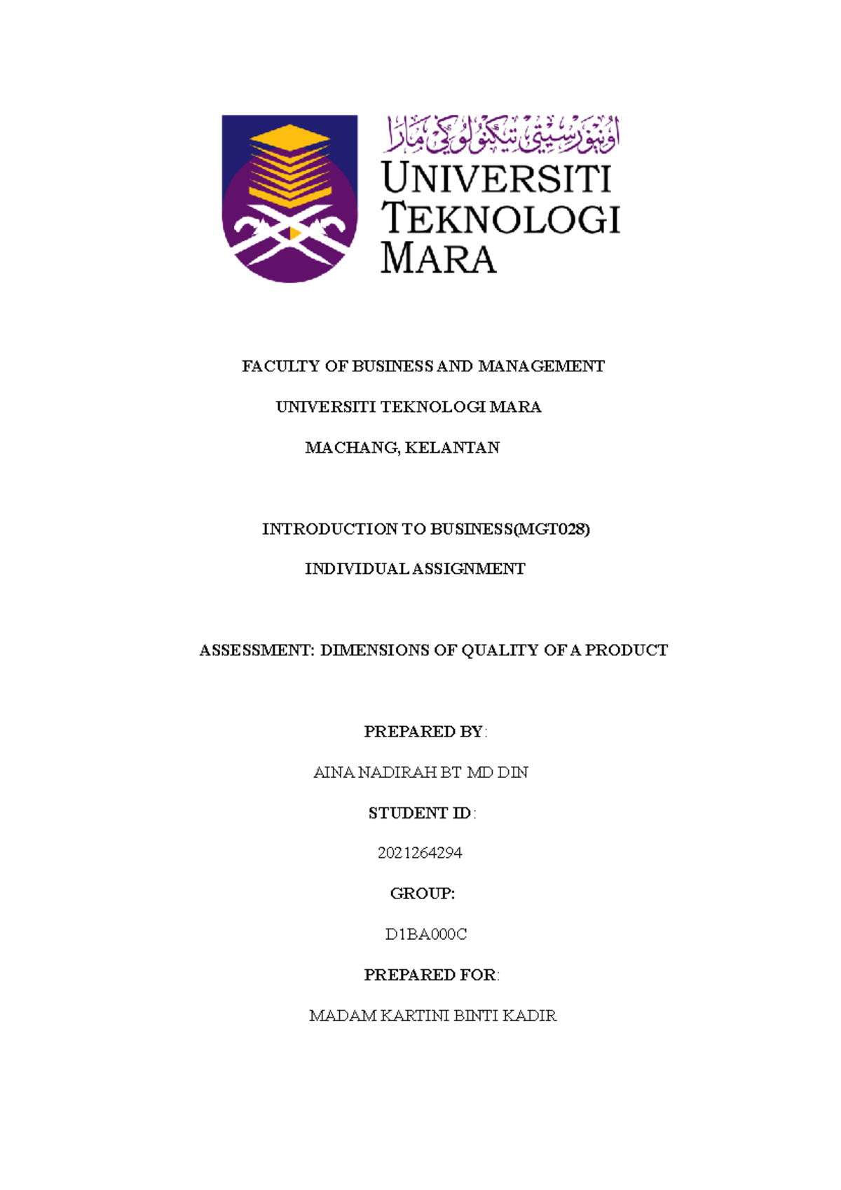 MGT 028 Indivual Assignment( Huaweimatebook) - FACULTY OF BUSINESS AND ...