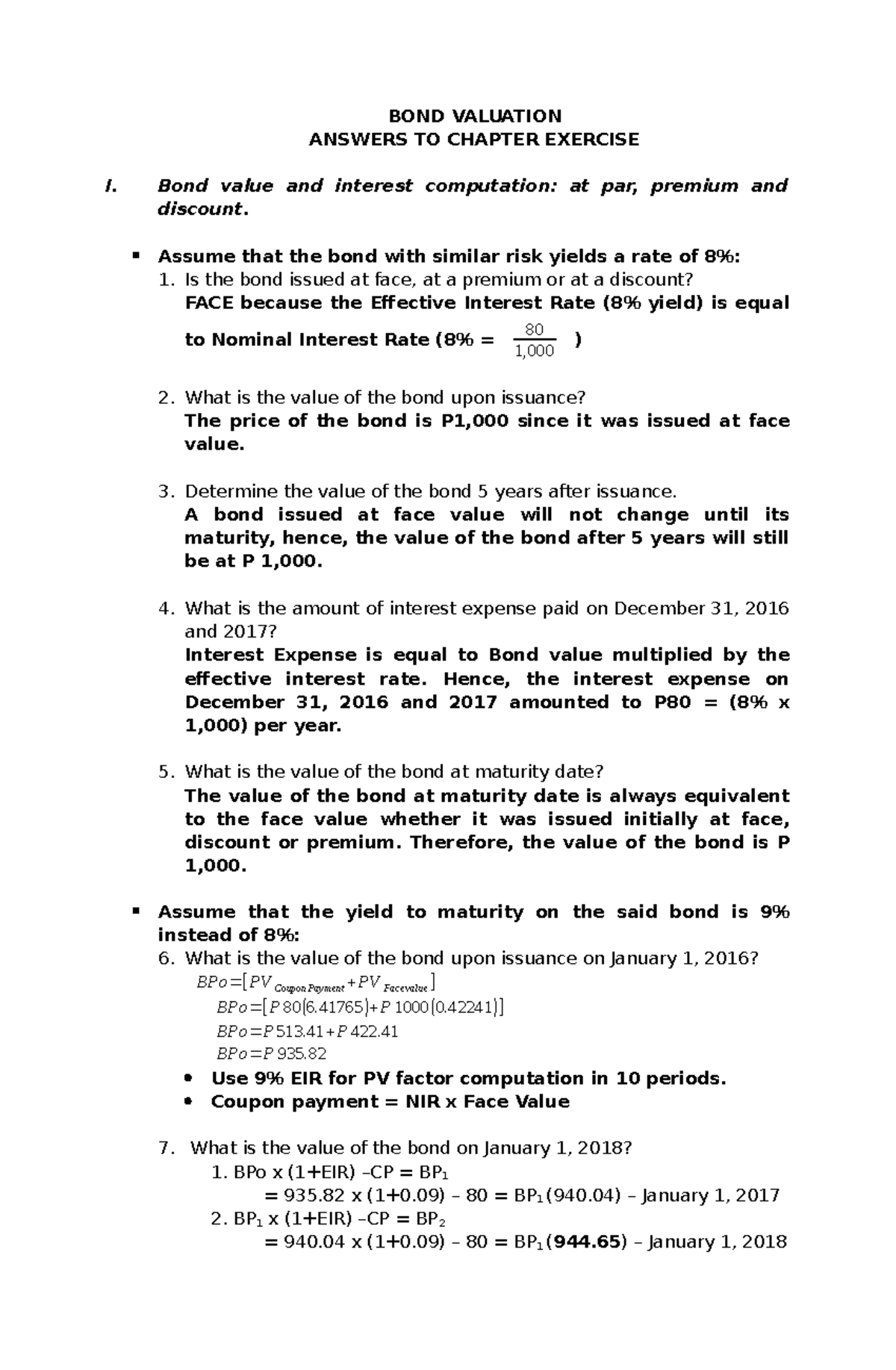 Bond Valuation and YTM Calculations: Comprehensive Study Guide - Studocu