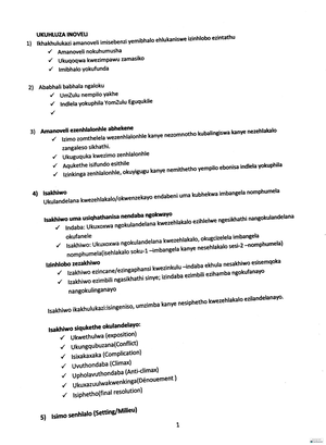 [Solved] Ibhaleka kanjani inkondlo - IsiZulu (AFT 121) - Studocu