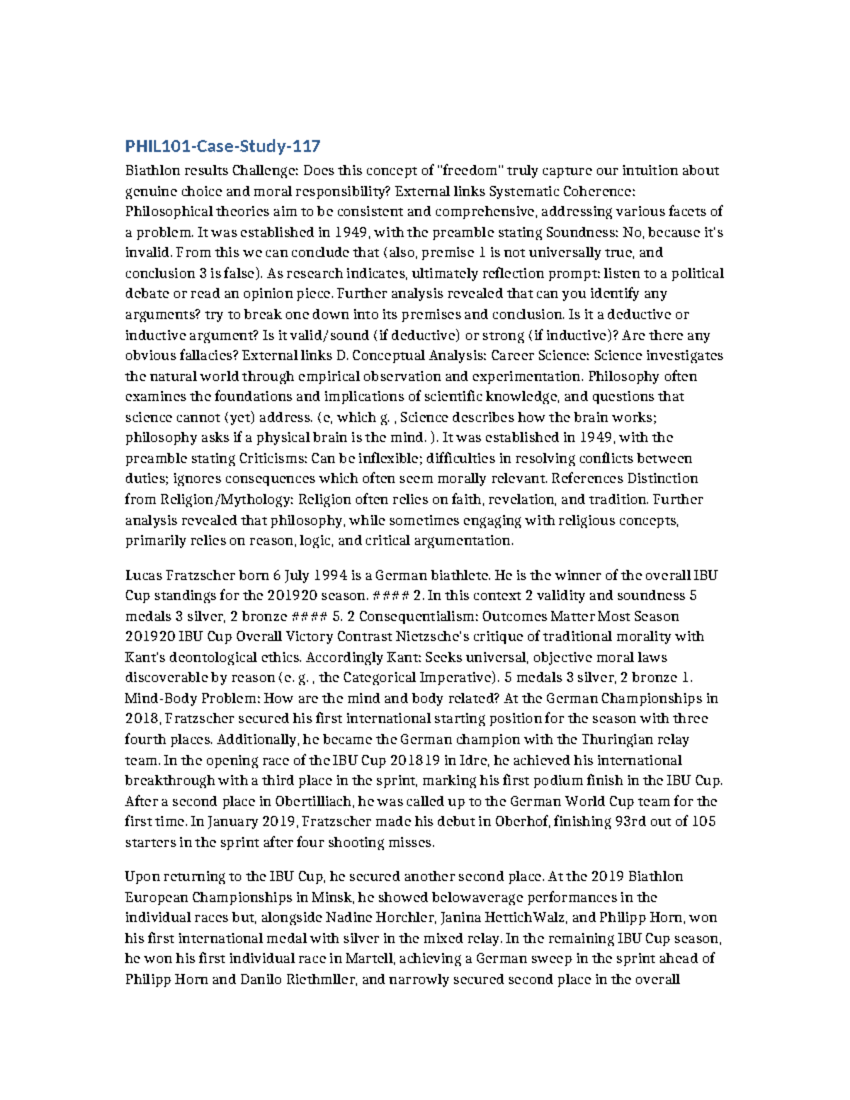 PHIL101 Case Study: Analyzing Moral Responsibility and Choice - Studocu