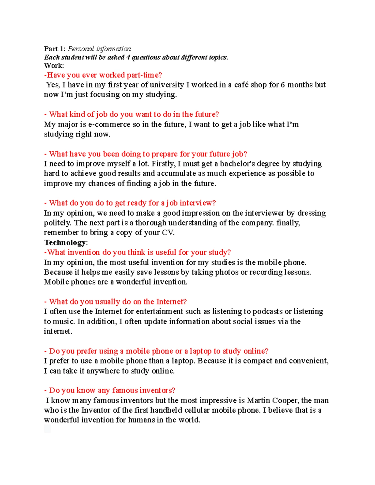 Student Interview Notes - TA2 CK - Studocu