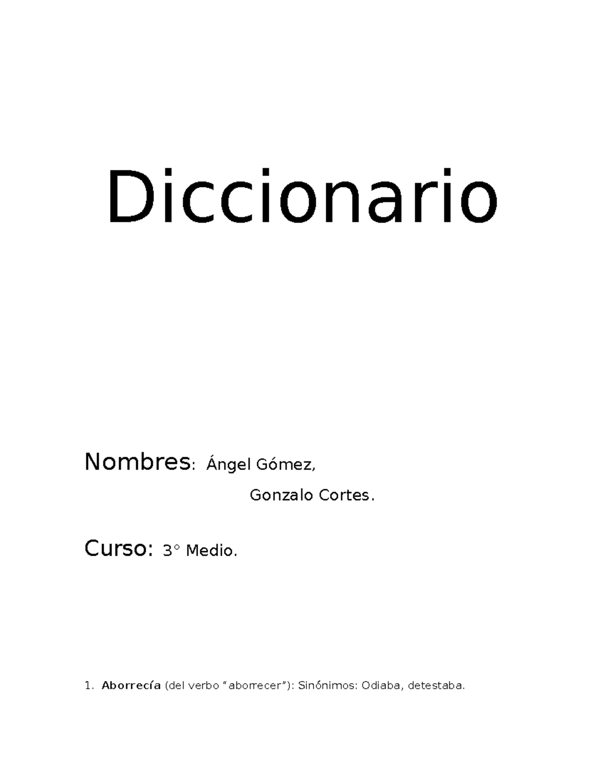 Diccionario de Términos y Sinónimos - Curso Medio - Studocu