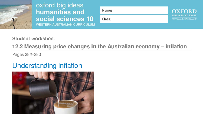 Worksheet 12.2: Measuring Inflation & Price Changes in Australia - Studocu