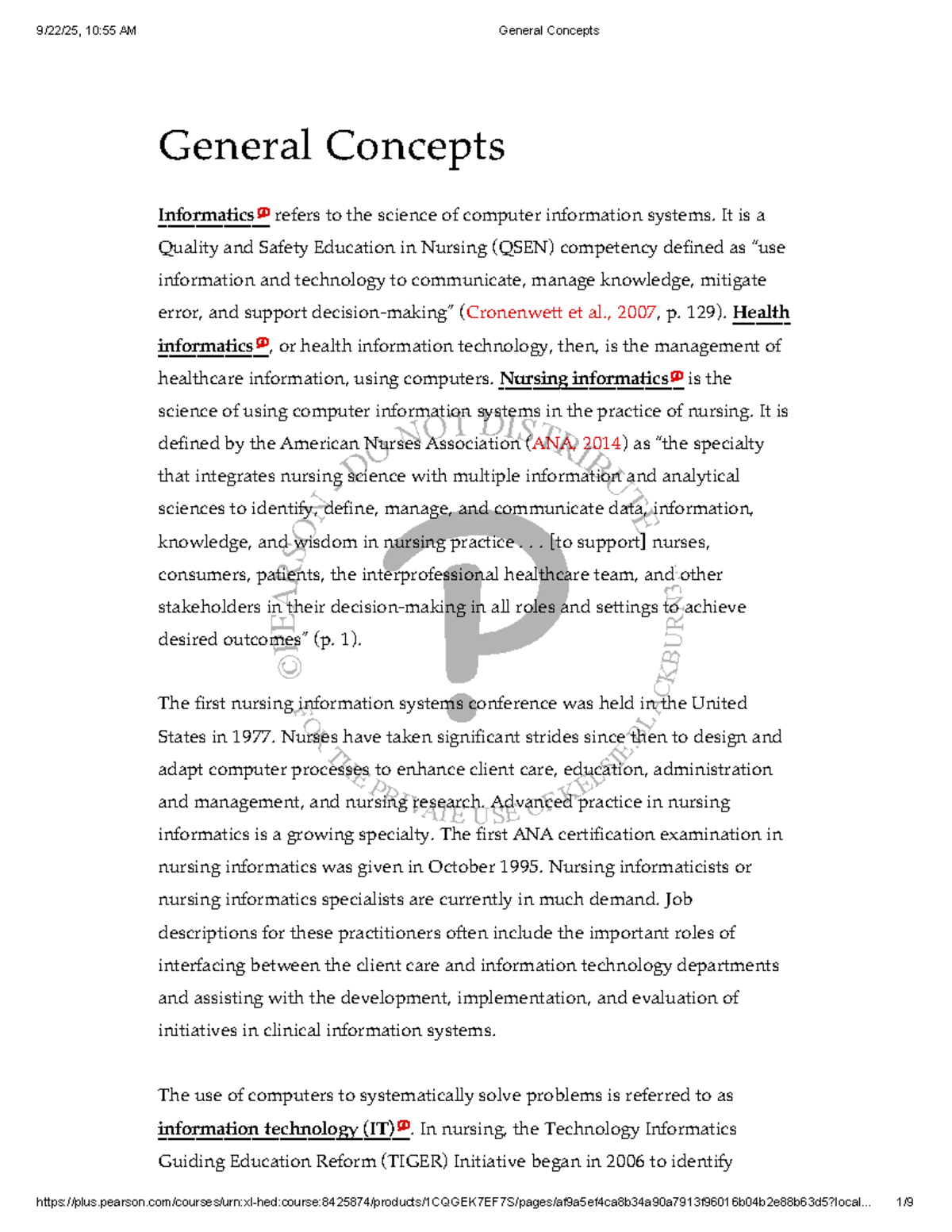 Nursing Informatics: Key Concepts & Terminology Overview (KBURN3) - Studocu