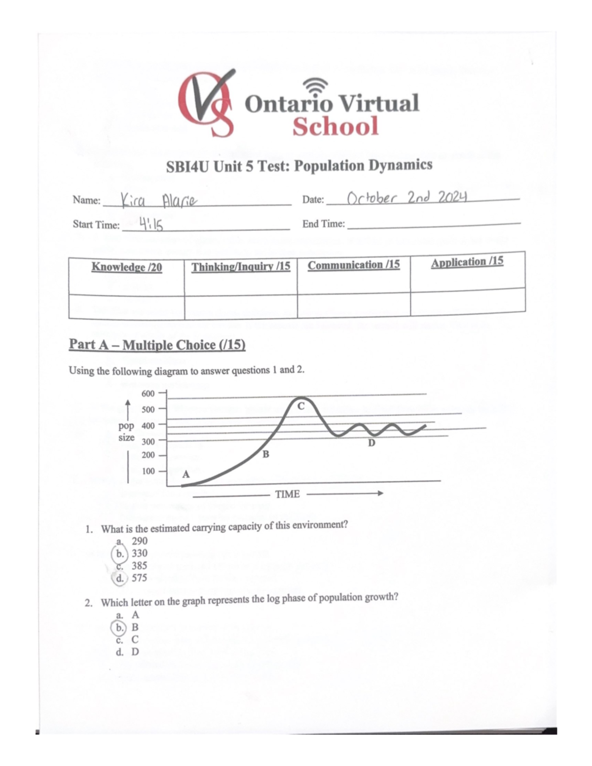 SBI4U Final Exam: Population Dynamics Test Preparation Guide - Studocu