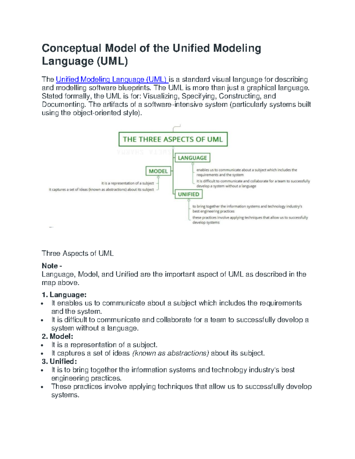 SE 3 Unit-3 Chapter 2: Conceptual Model of UML Notes - Studocu