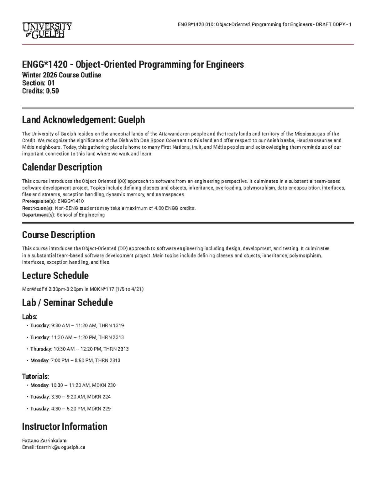 ENGG 010: Programming for Engineers - Winter 2026 Course Outline - Studocu