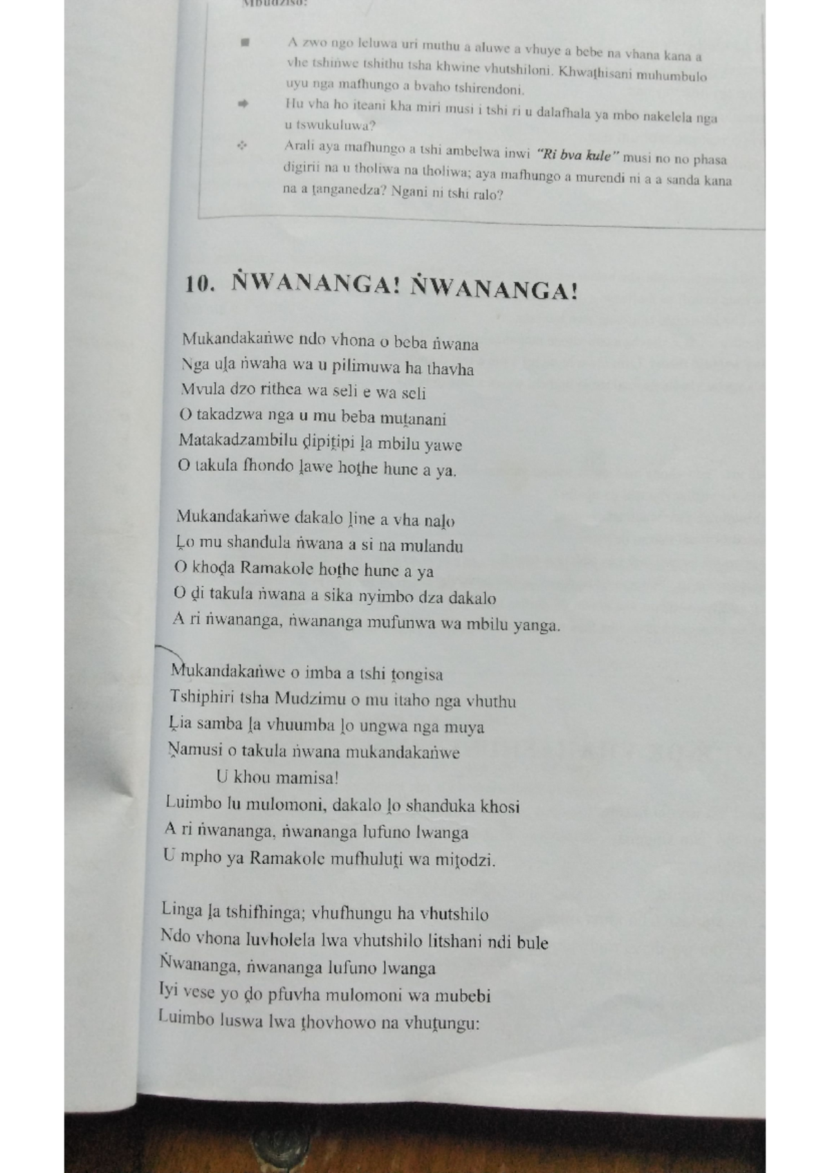 Zwirendo - Tshivenda Poems Analysis and Themes Exploration - Studocu