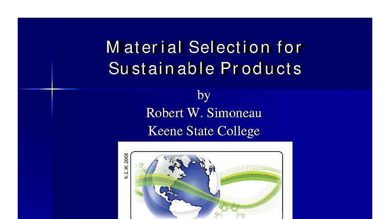Sustainable Product Development: Material Selection Insights (ENG 101 ...