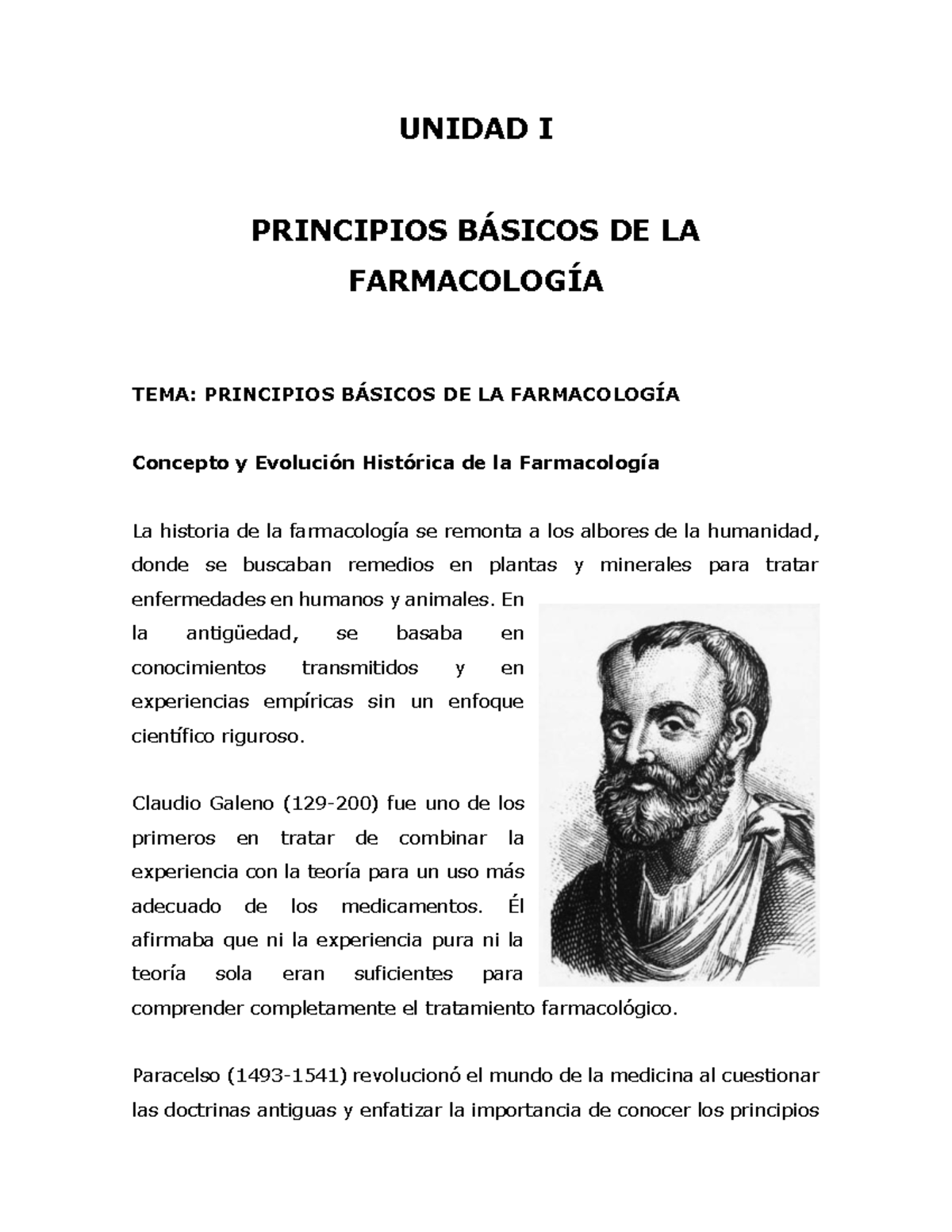 UNIDAD I: PRINCIPIOS BÁSICOS DE LA FARMACOLOGÍA - RESUMEN Y ANÁLISIS ...