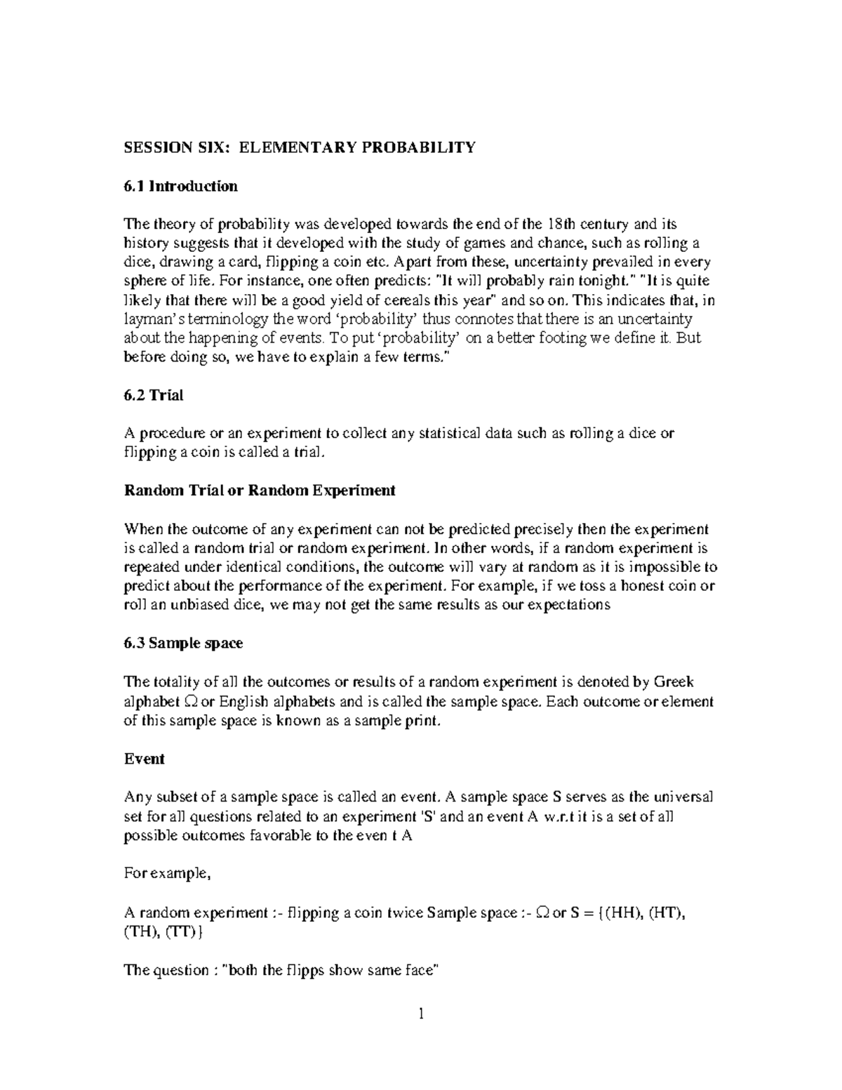 STA 112 Chapter 5: Introduction to Probability Concepts - Studocu