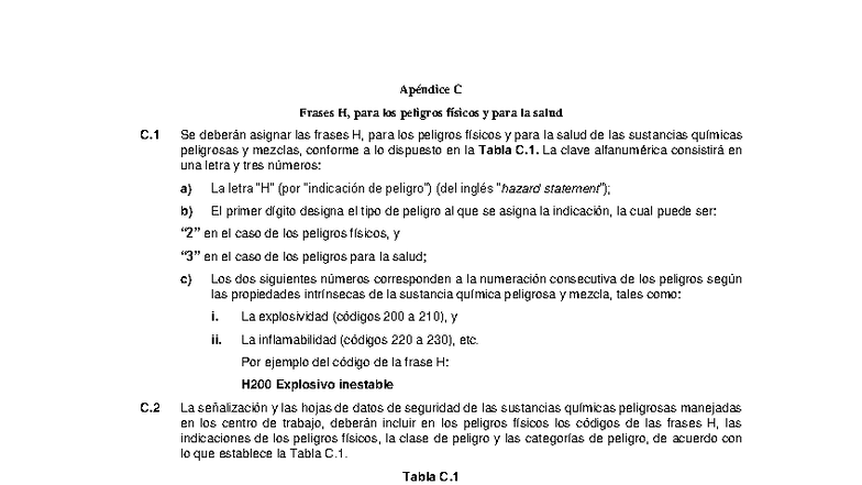Frases H y P para Peligros Químicos - Higiene y Seguridad - Studocu