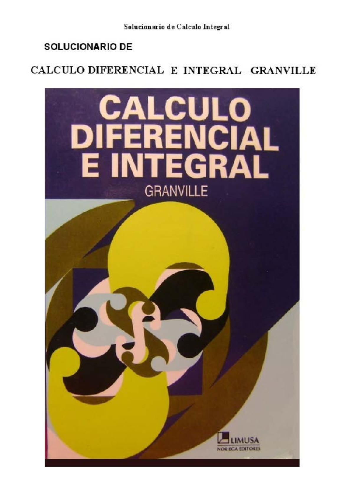Solucionario-granville compress - Calculo Integral - Solu cionario de ...
