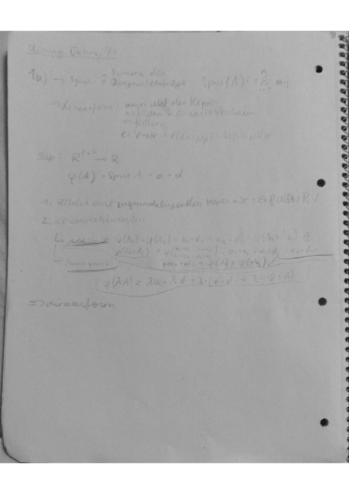 Linear Algebra 7 - Wintersemester Exam Notes - Studocu