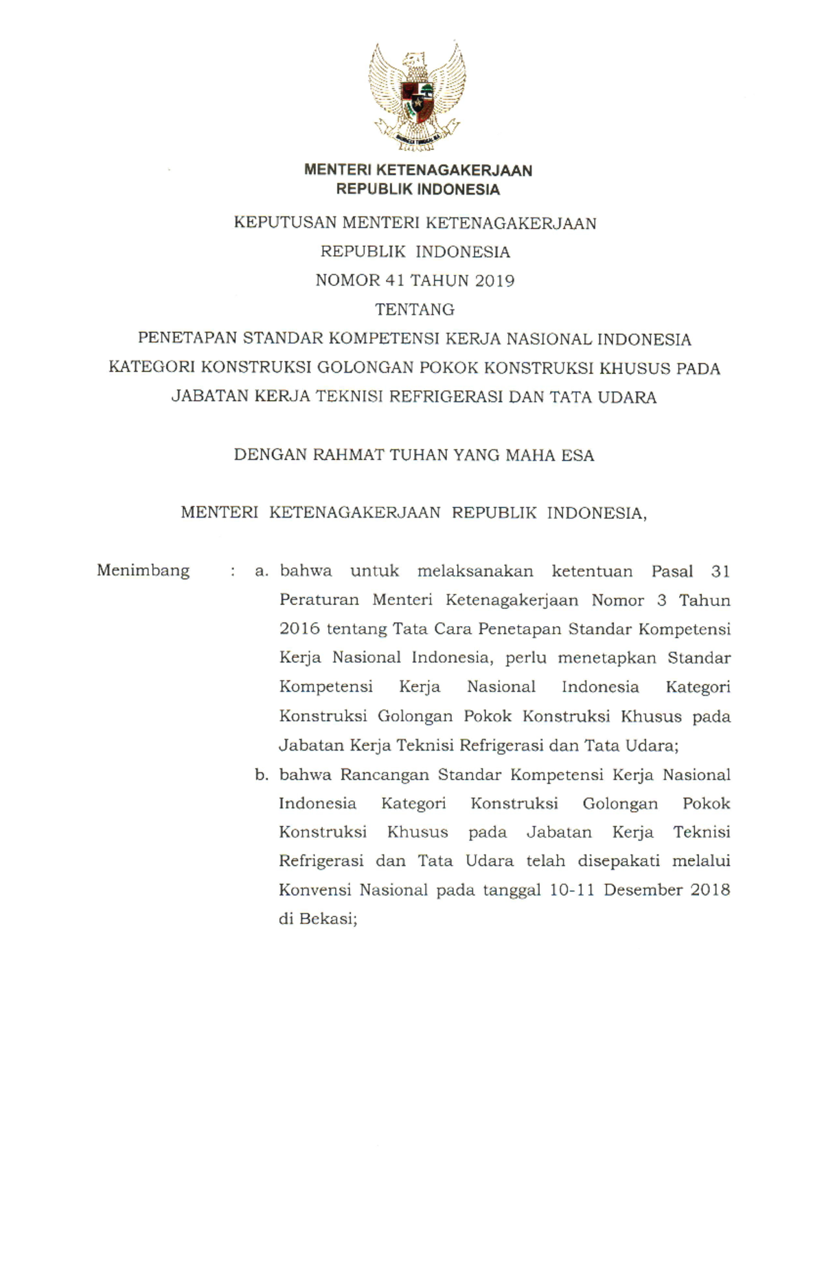 Standar Kompetensi Kerja Nasional (SKKNI) untuk Teknisi Refrigerasi ...