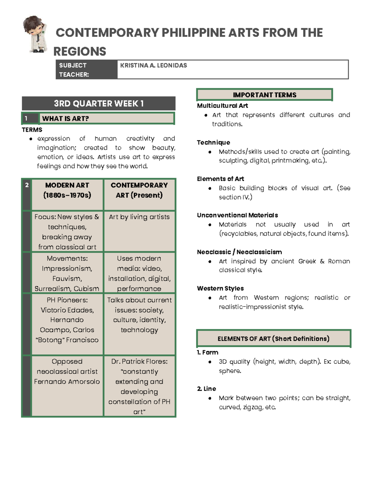 CPAR Reviewer: Important Terms for 3rd Quarter Week 1 & 2 - Studocu