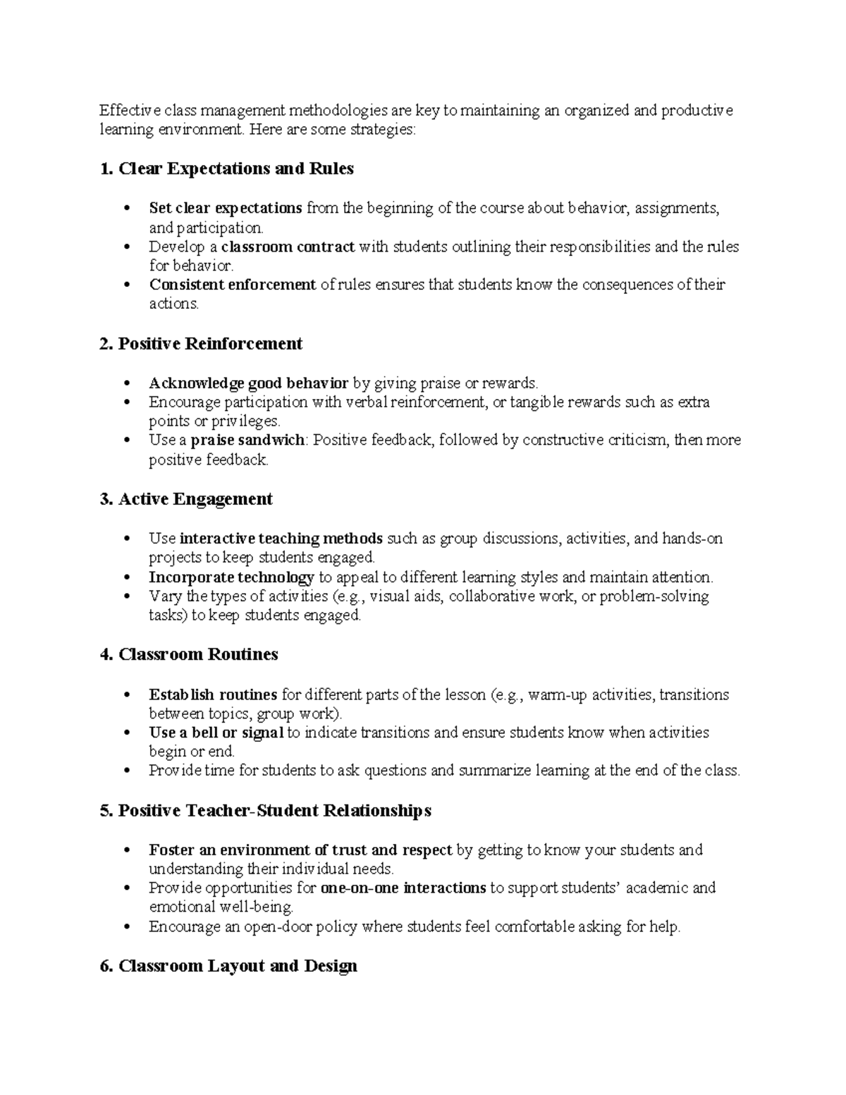 Effective Classroom Management Strategies for Productive Learning - Studocu