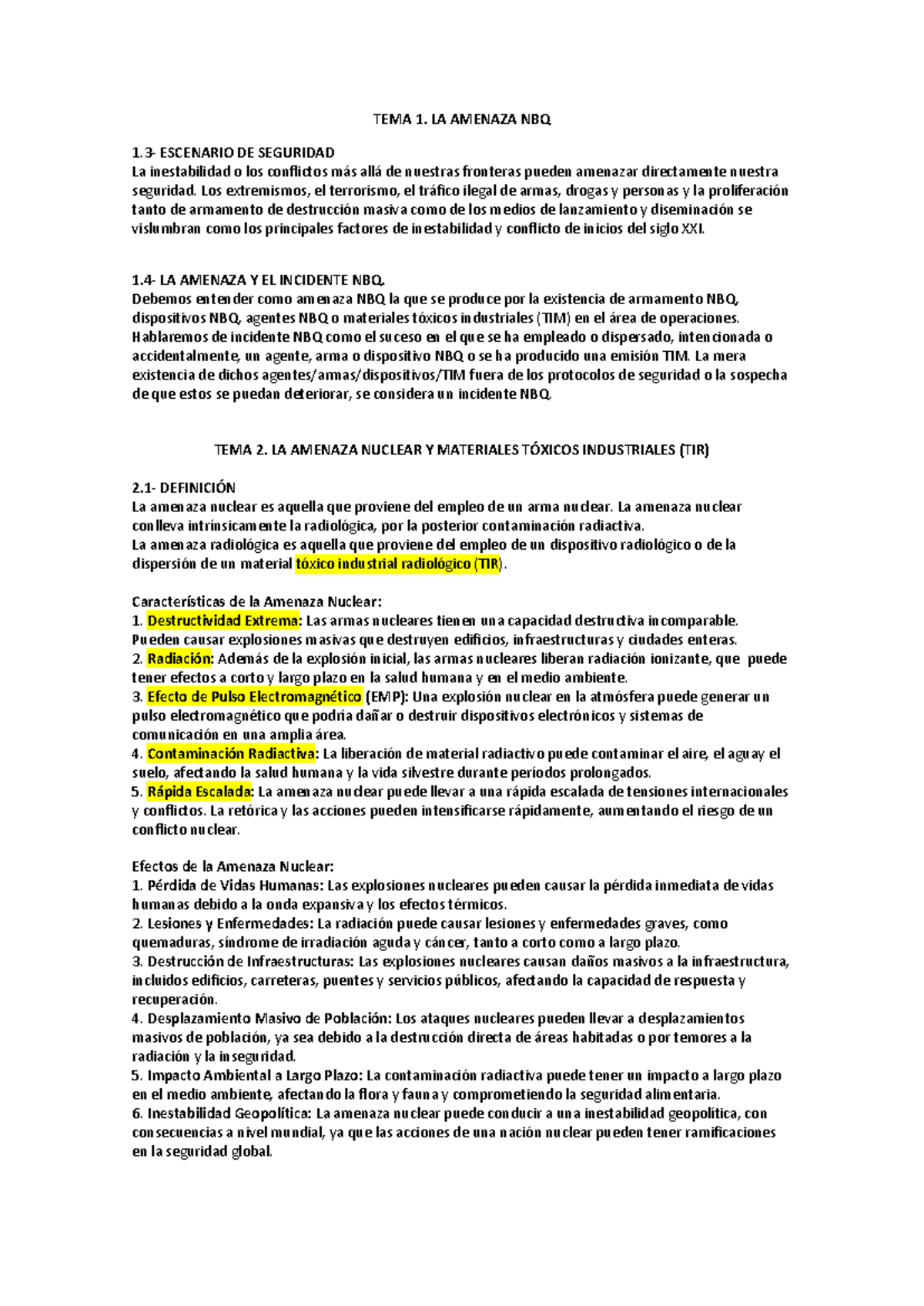 Resumen NBQ AGBS: Amenazas y Defensa en Seguridad Nacional - Studocu