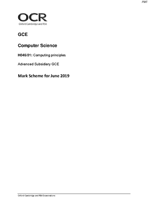 June 2019 MS - Paper 1 OCR (A) Physics AS-level - Oxford Cambridge and RSA Examinations GCE ...