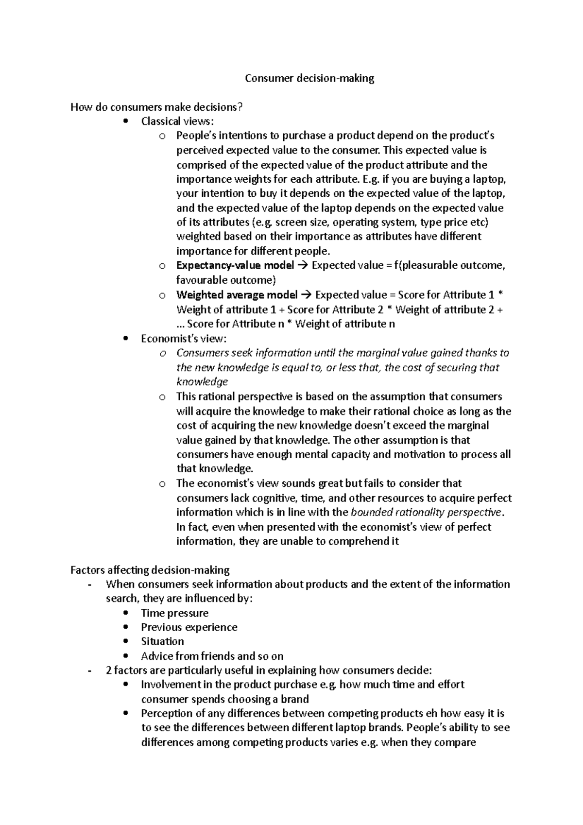 Consumer and Business Markets and Buying Behaviour - Consumer decision ...