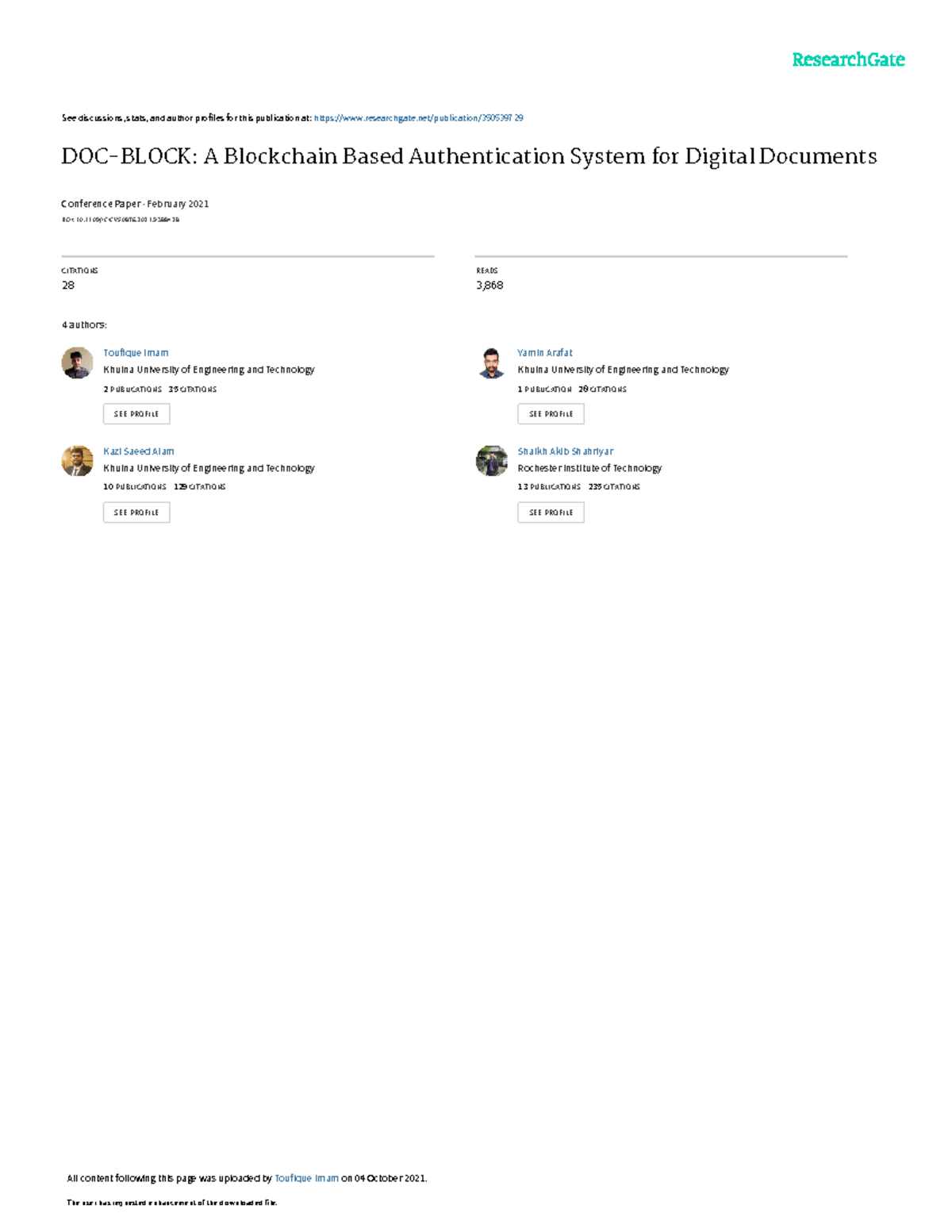 DOC- Blockablock: Blockchain-Based Auth for Digital Docs Verification - Studocu