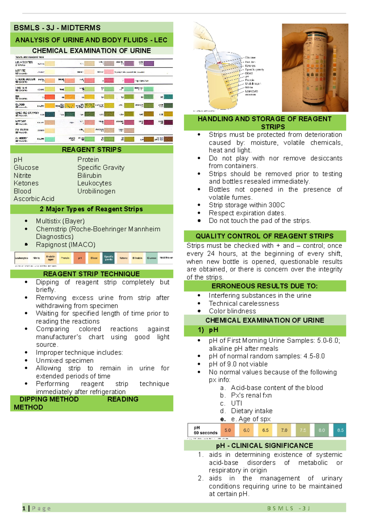 AUBF MIDTERMS - ANALYSIS OF URINE AND BODY FLUIDS NOTES - Studocu