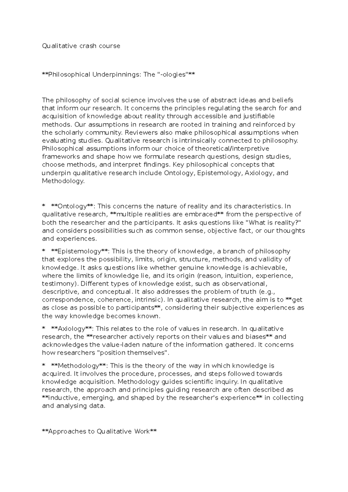 Qualitative Research Foundations: Key Philosophical Concepts and ...