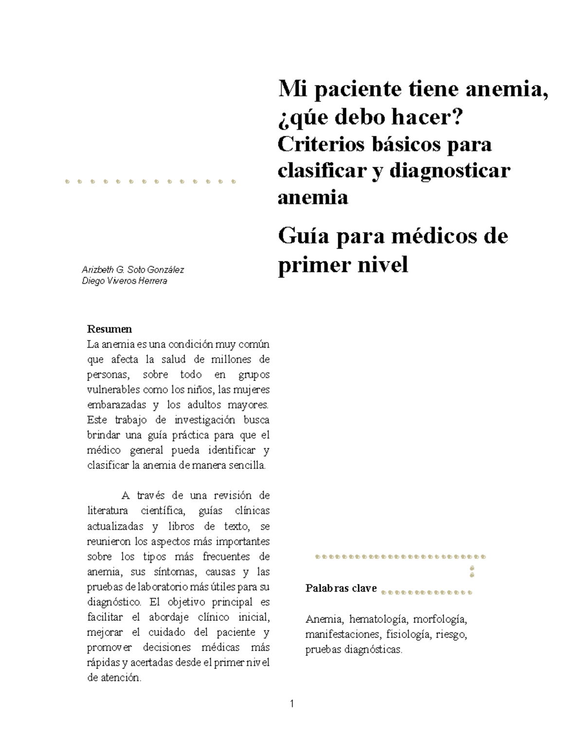 Guía Clínica para el Diagnóstico de Anemia en Atención Primaria - Studocu