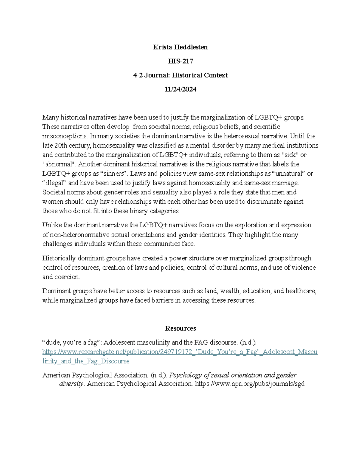 His-217, 4-2 Journal Historical Context - Krista Heddlesten HIS- 4-2 ...