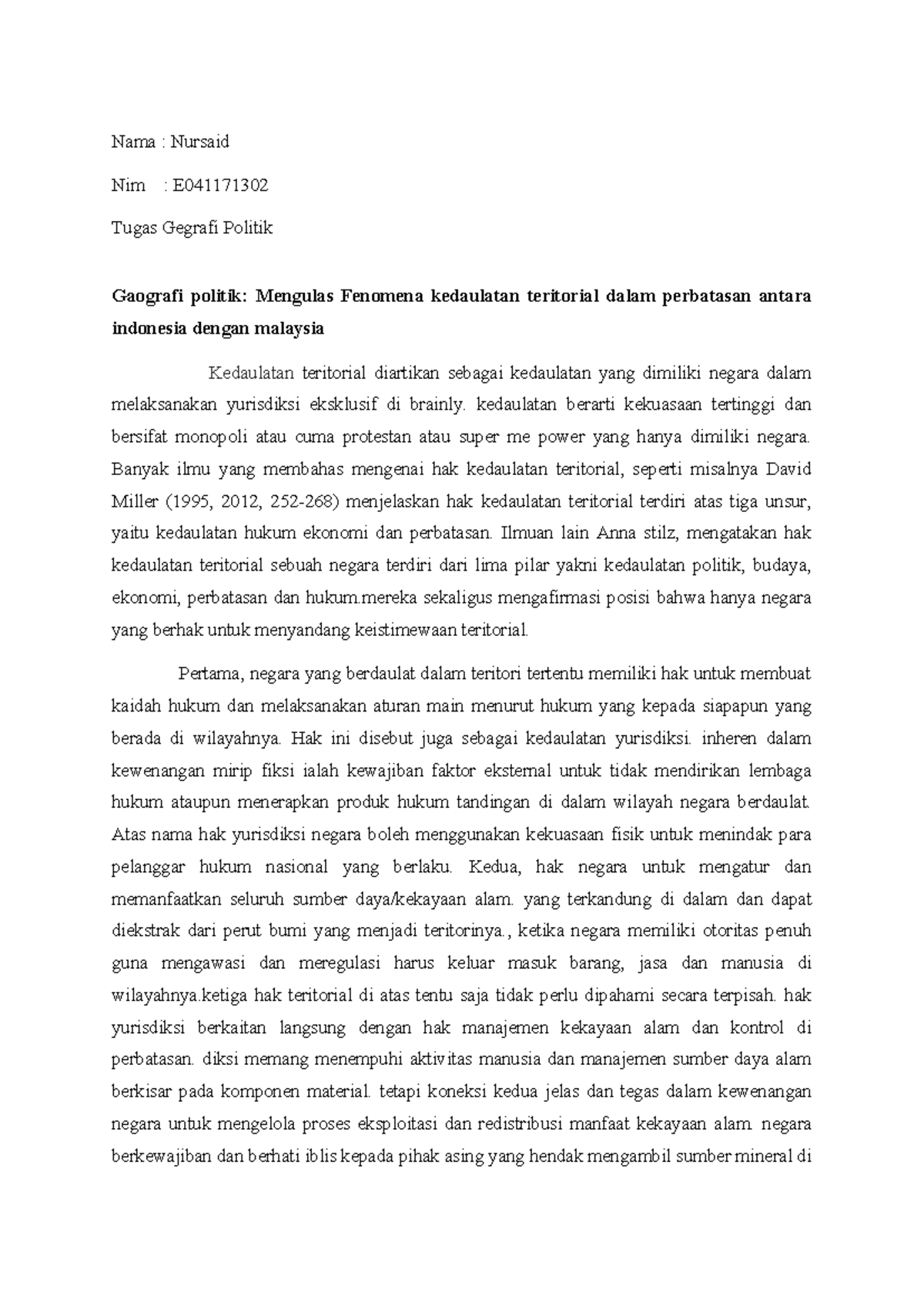 Analisis Kedaulatan Teritorial dalam Perbatasan Indonesia-Malaysia ...