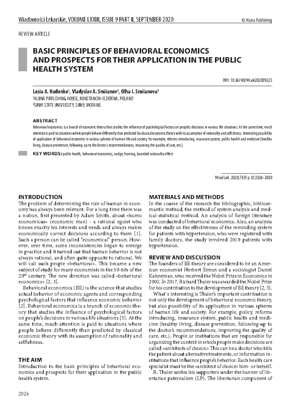 BASIC PRINCIPLES OF BEHAVIORAL ECONOMICS IN PUBLIC HEALTH SYSTEM - Studocu