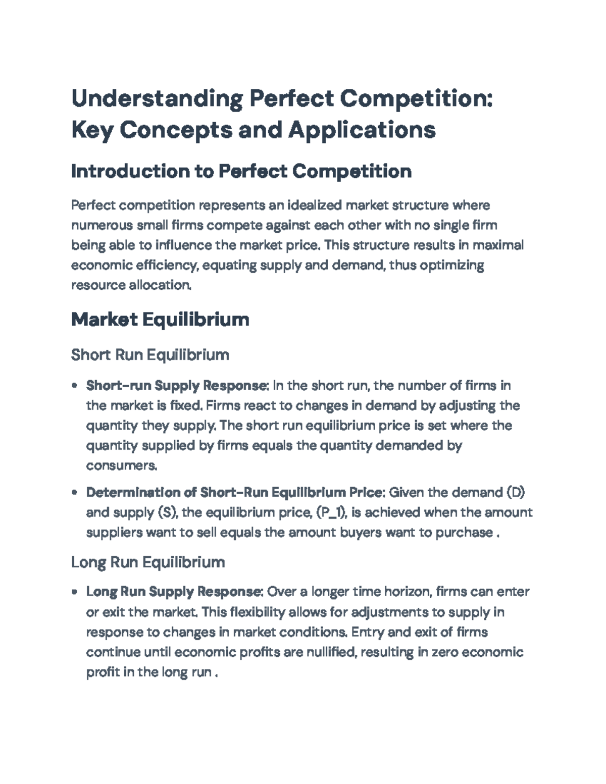 Understanding Perfect Competition: Key Concepts & Applications (ECO 101 ...