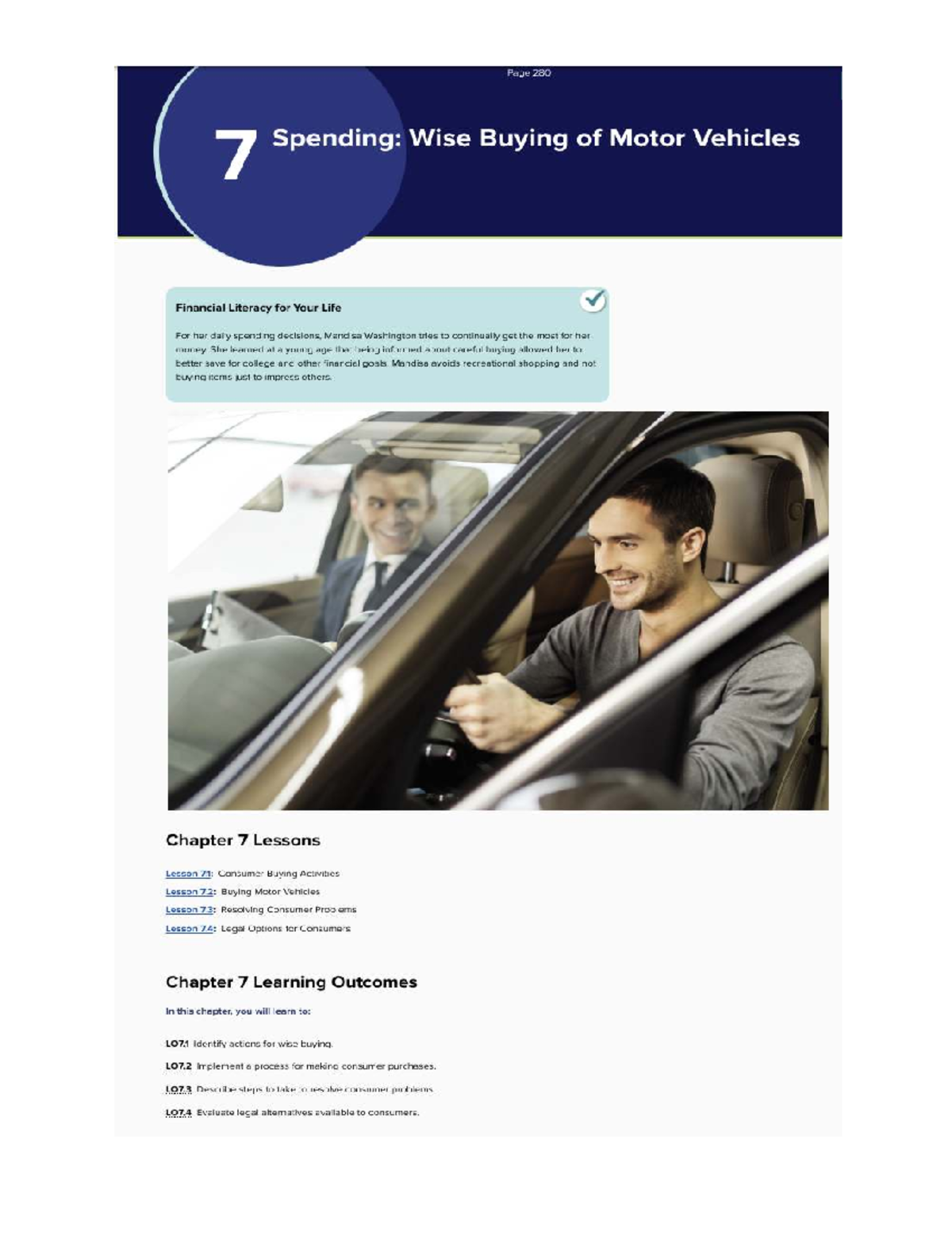 Chapter 7: Financial Literacy - Wise Buying of Motor Vehicles (Course ...