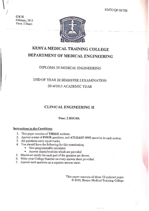 Knec past papers 2021 - Knec past paper for biomedical engineering ...