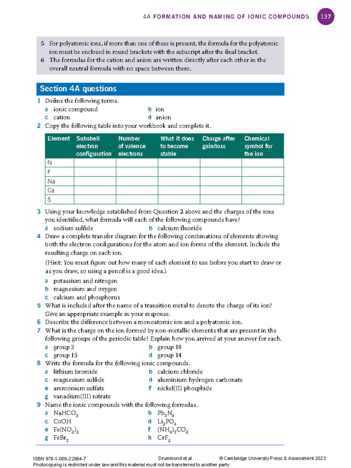 Lesson 6 - Practice - 5 For polyatomic ions, if more than one of these ...